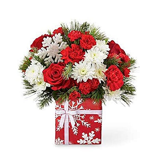 Christmas Themed Flower Bouquet usa | Gift Christmas Themed Flower ...