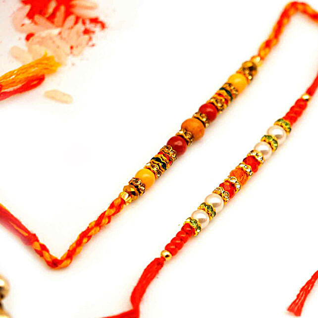 Set Of Colourful Beaded Rakhis usa | Gift Set Of Colourful Beaded ...