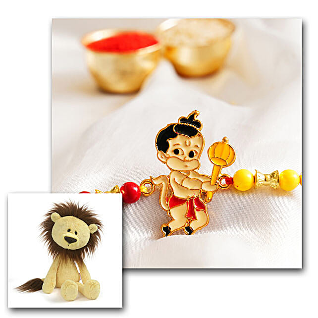 Toothpick Plush Lion 16 Inches With Rakhi usa | Gift Toothpick Plush ...
