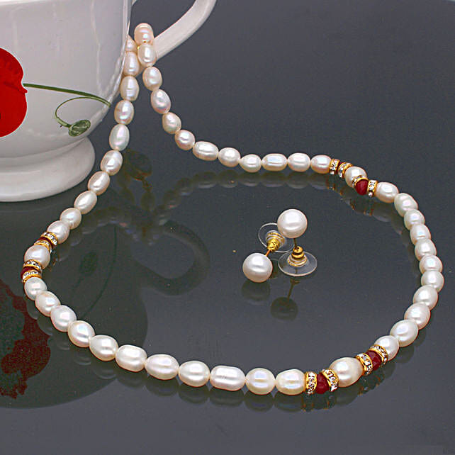 Navishka One Line Pearl Set usa | Gift Navishka One Line Pearl Set- FNP