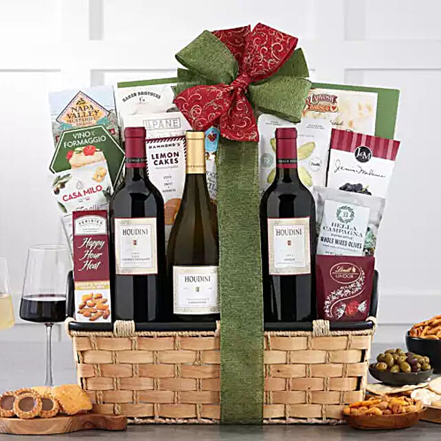 Houdini Napa Valley Trio Wine Basket usa | Gift Houdini Napa Valley ...