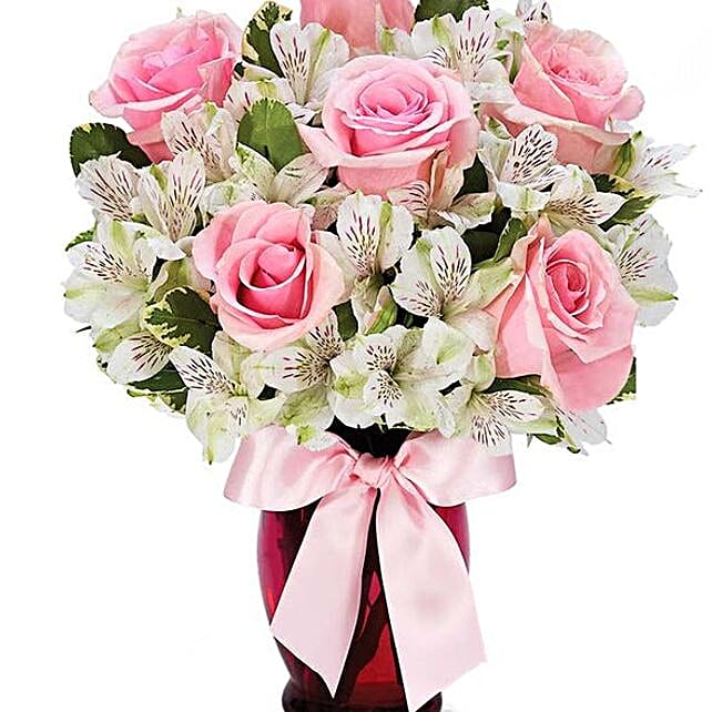 Elegant Pink Roses Bouquet usa | Gift Elegant Pink Roses Bouquet- FNP