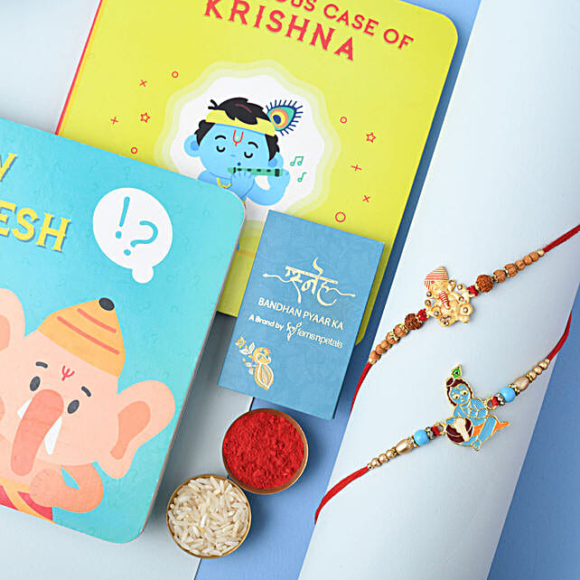 Sneh Ganesha Rakhi Kids Rakhi & Krishna Book Set usa | Gift Sneh ...