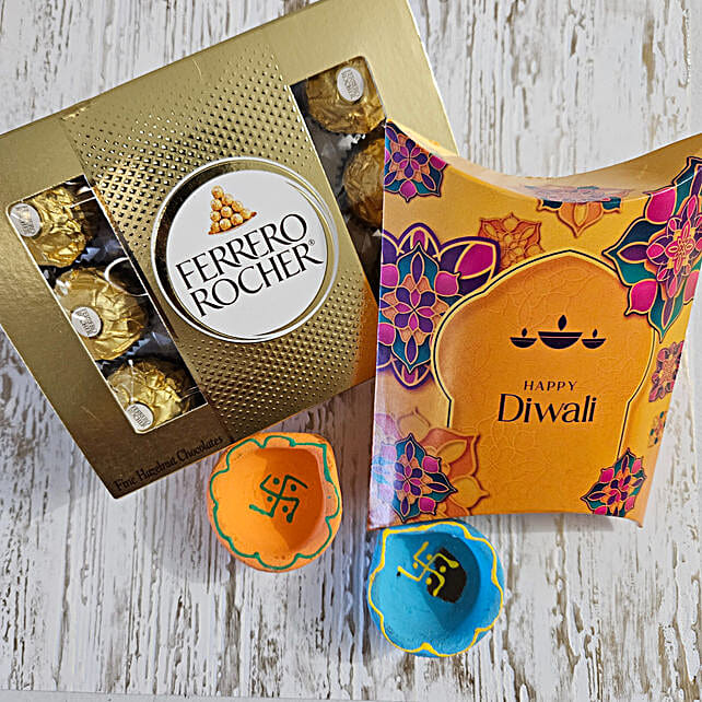 Chocolate & Diya Surprise usa | Gift Chocolate & Diya Surprise- FNP