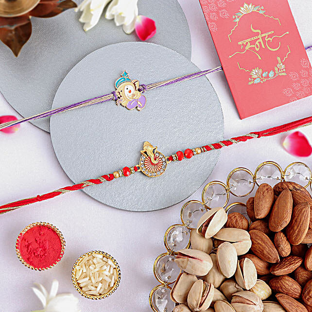 Blessed Ganesha Rakhi Combo usa | Gift Blessed Ganesha Rakhi Combo- FNP