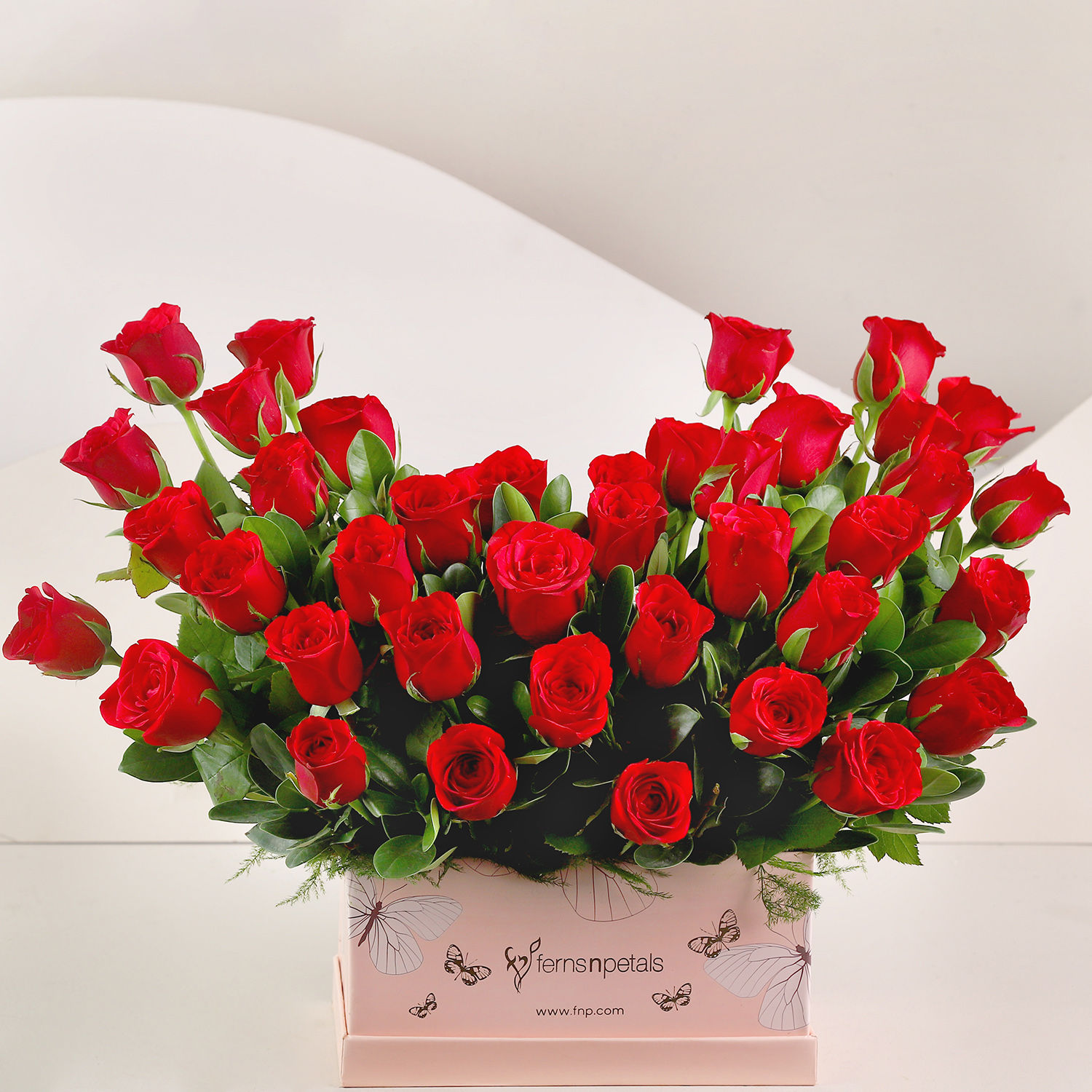 Buy/Send Ravishing 40 Red Roses Box Arrangement Online- Ferns N Petals