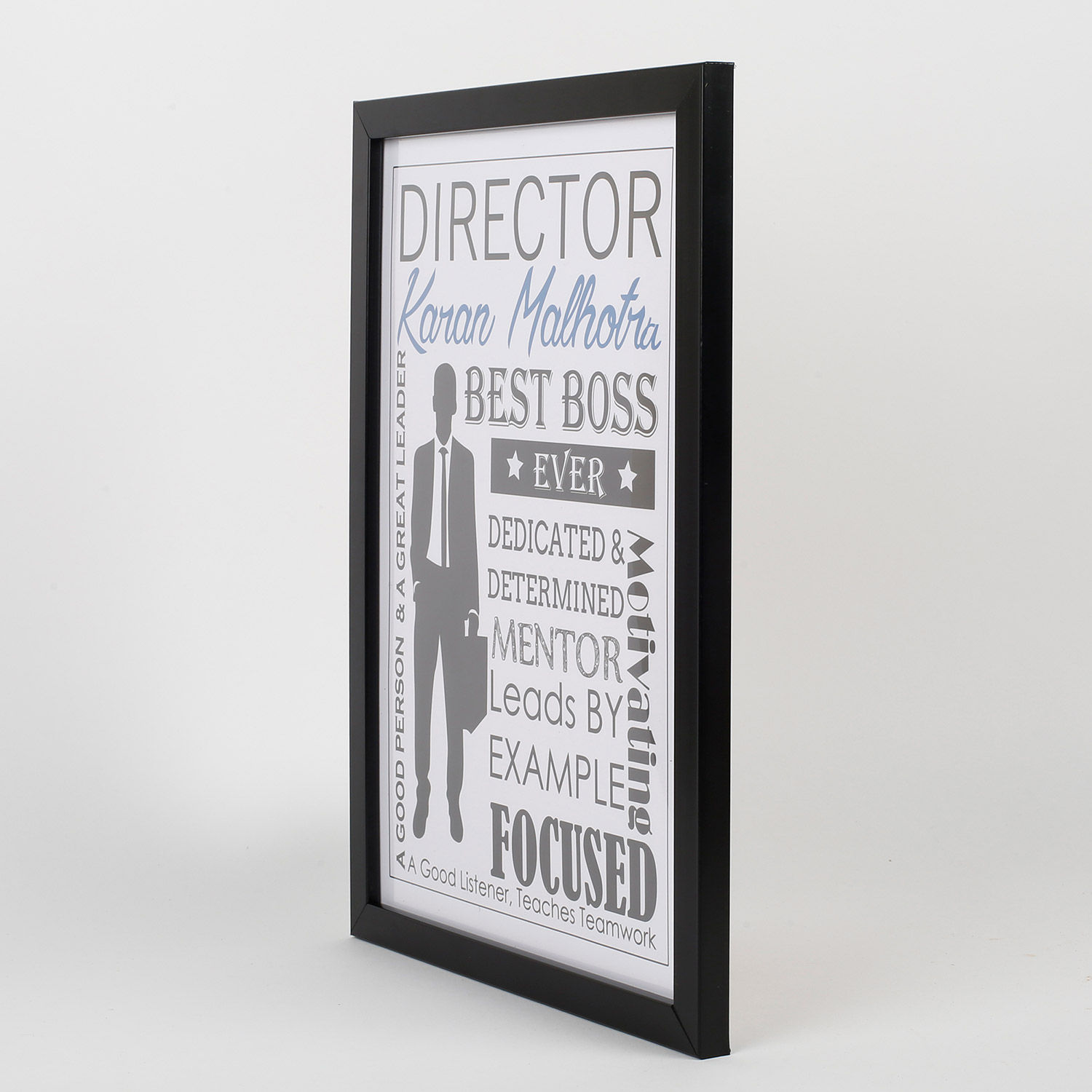 Personalised Black Acrylic Frame Best Boss Ever | Gift Personalised ...