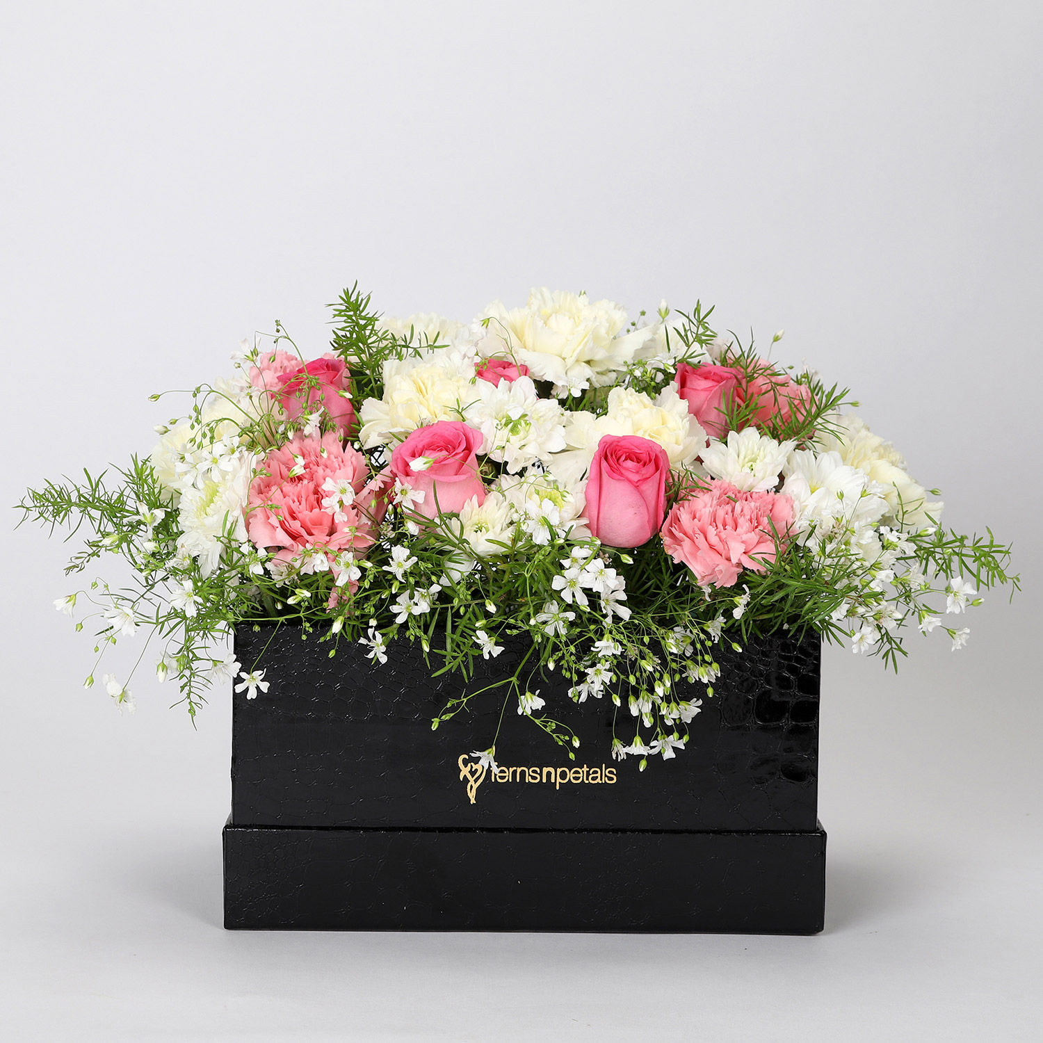 Buy/Send The Dainty Floral Box Arrangement Online- Ferns N Petals