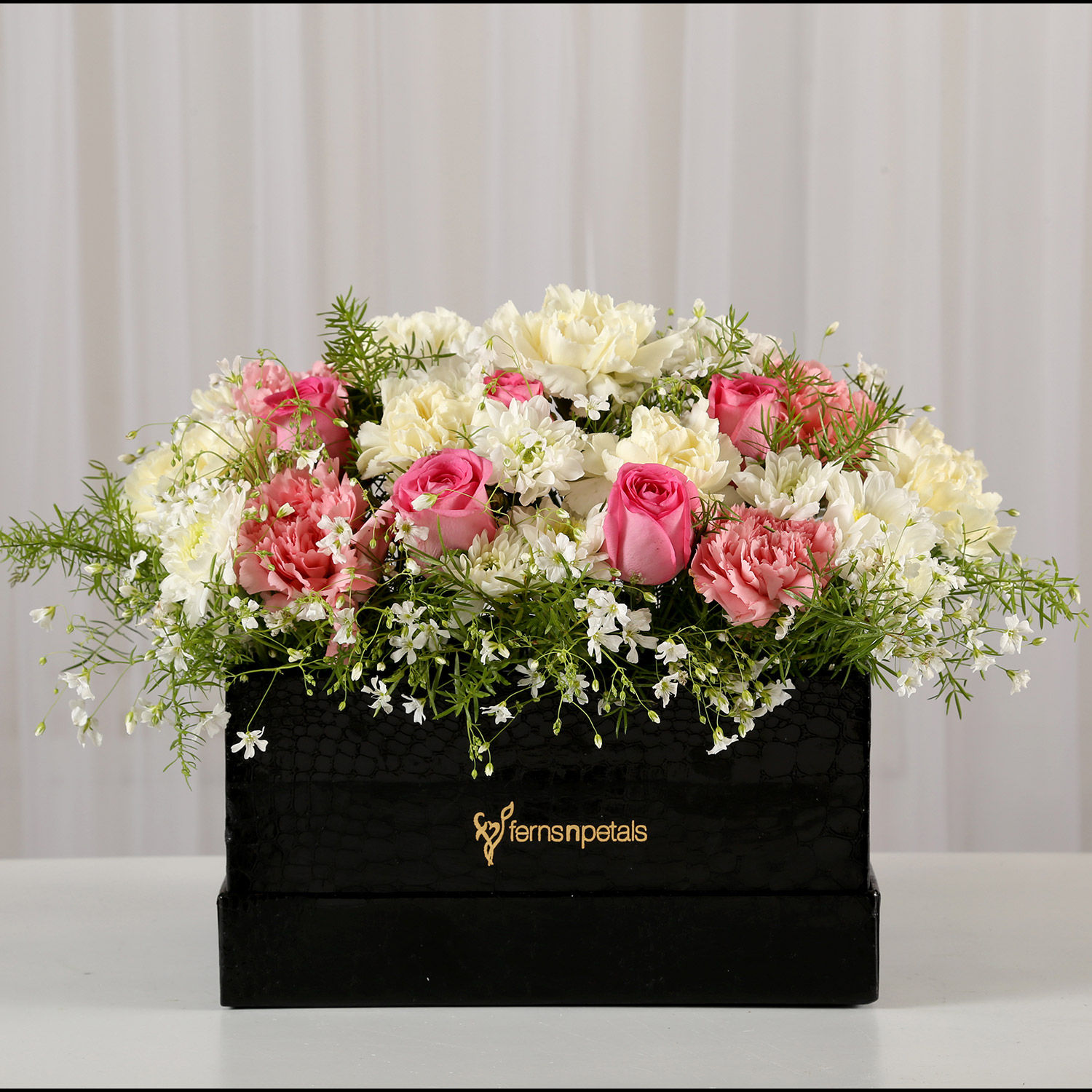Buy/Send The Dainty Floral Box Arrangement Online- Ferns N Petals
