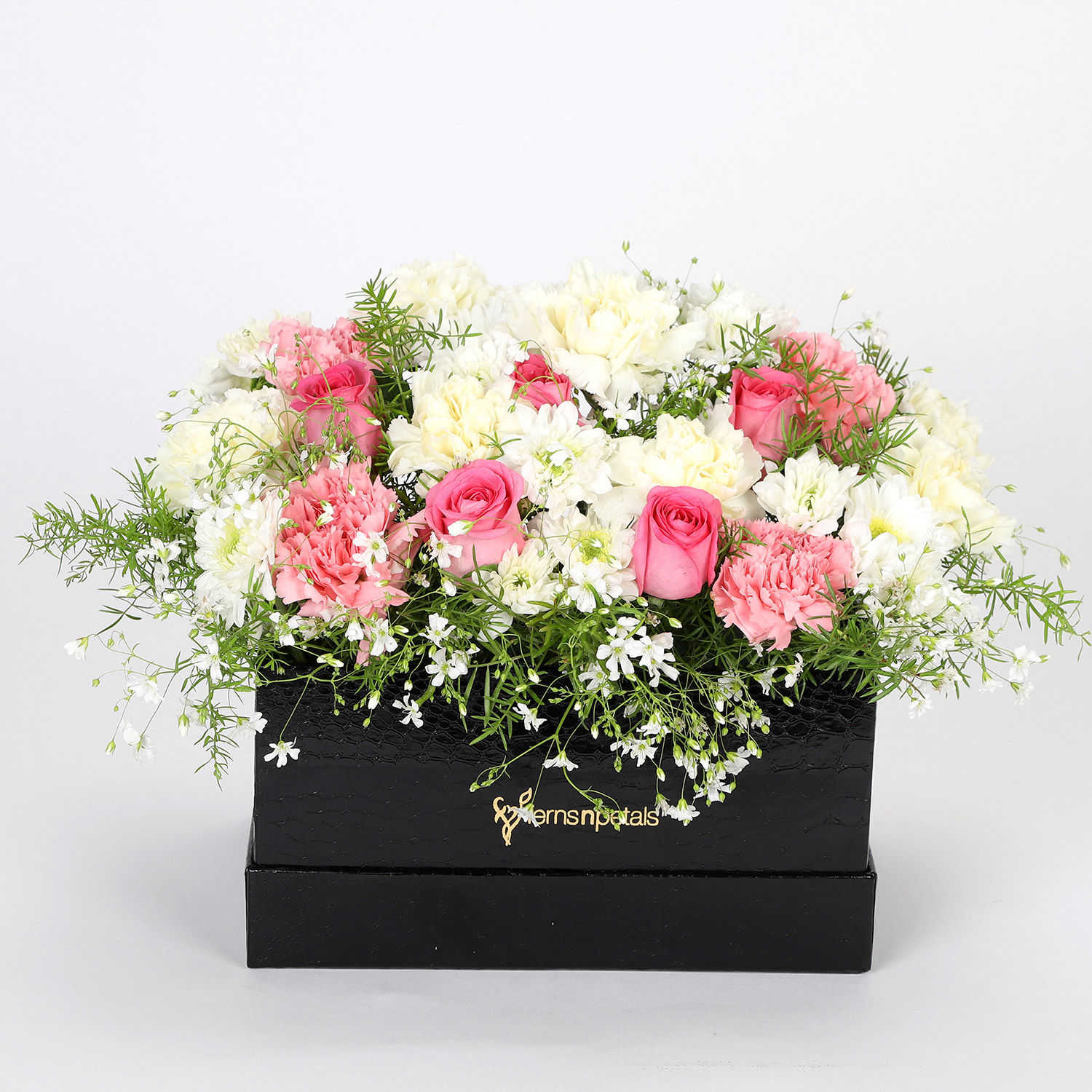 Buy/Send The Dainty Floral Box Arrangement Online- Ferns N Petals