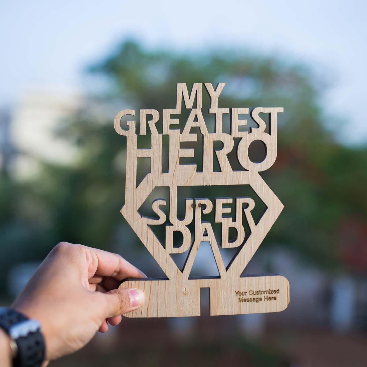 Buy/Send Personalised Super Dad Cutout Table Top Online- Ferns N Petals