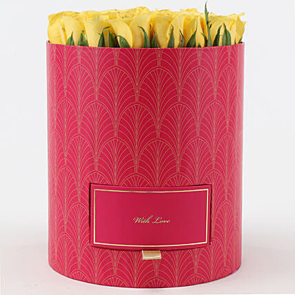 Buy/Send Stylish Box Of Yellow Roses & Chocolates Online- Ferns N Petals