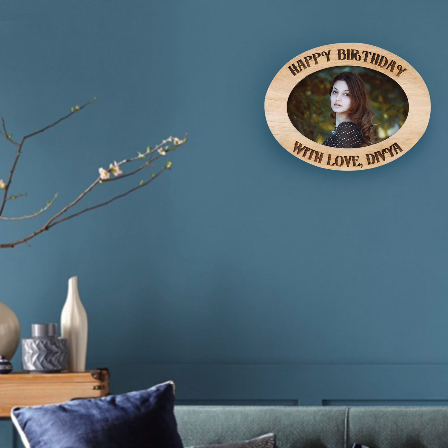 Buy/Send Personalised Oval Photo Frame-Birthday Online- Ferns N Petals