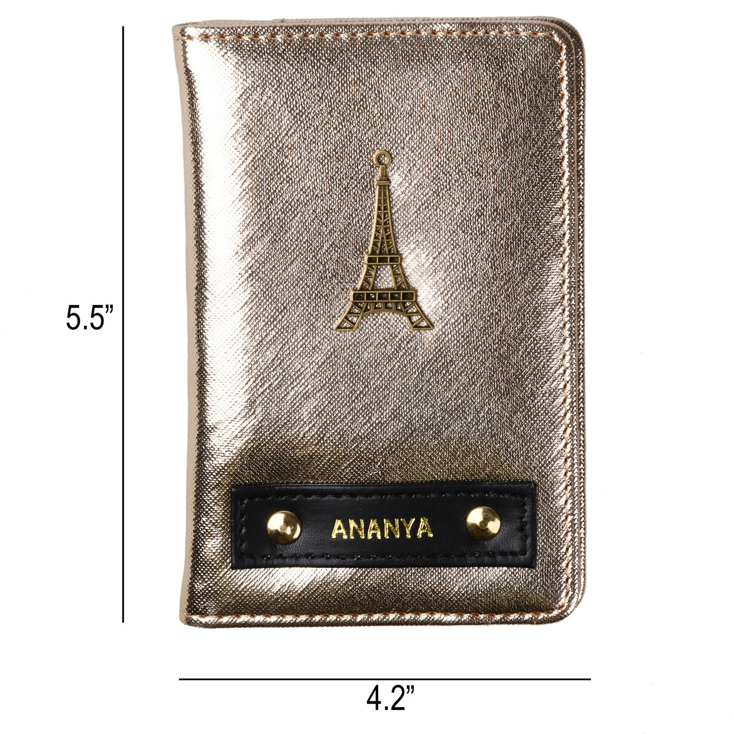 Buy/Send Personalised Metallic Gold Passport Cover Online- Ferns N Petals