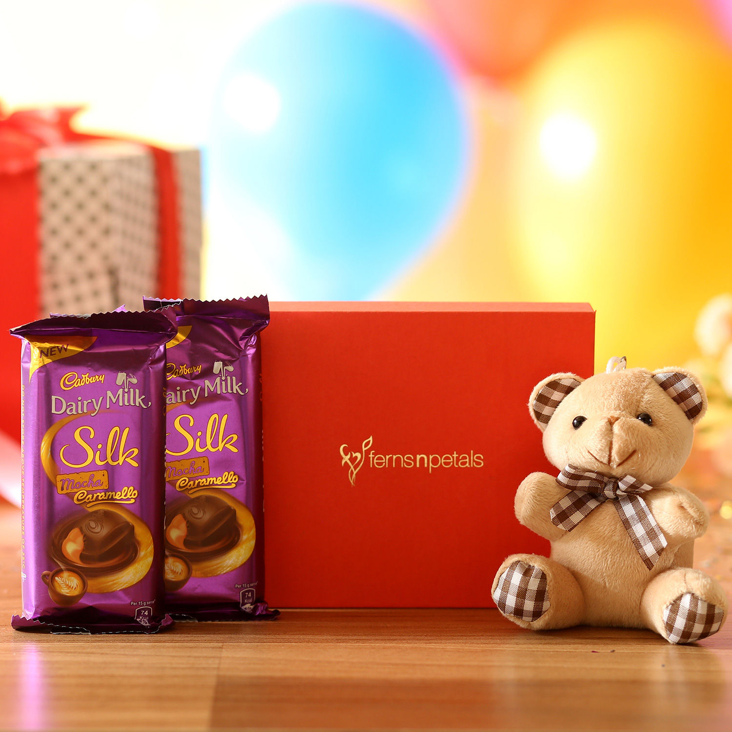 Buy/Send Cuddly Bear & Mocha Caramello Chocolate Online- Ferns N Petals