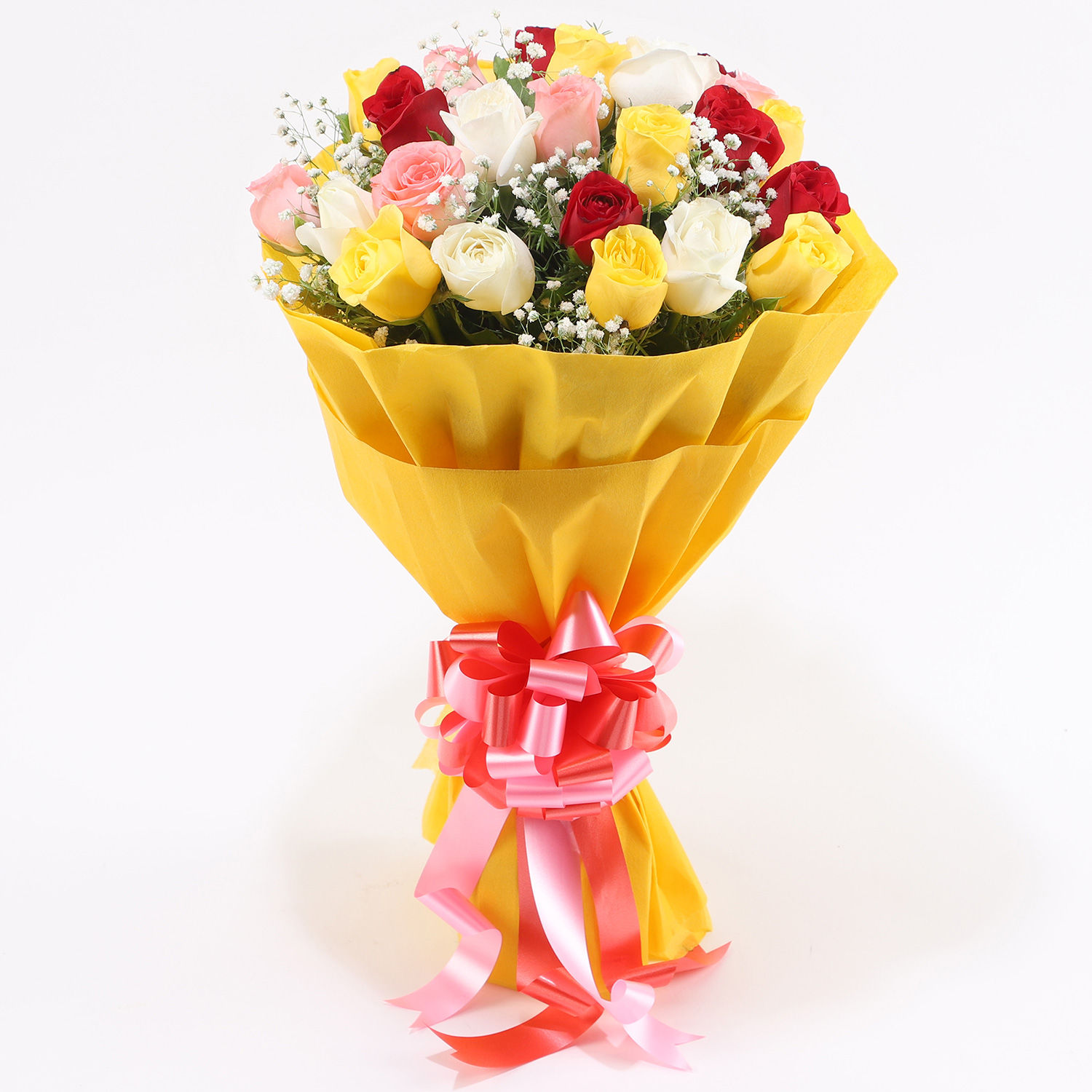 Buy/Send Colourful 25 Mixed Roses Bouquet Online- Ferns N Petals