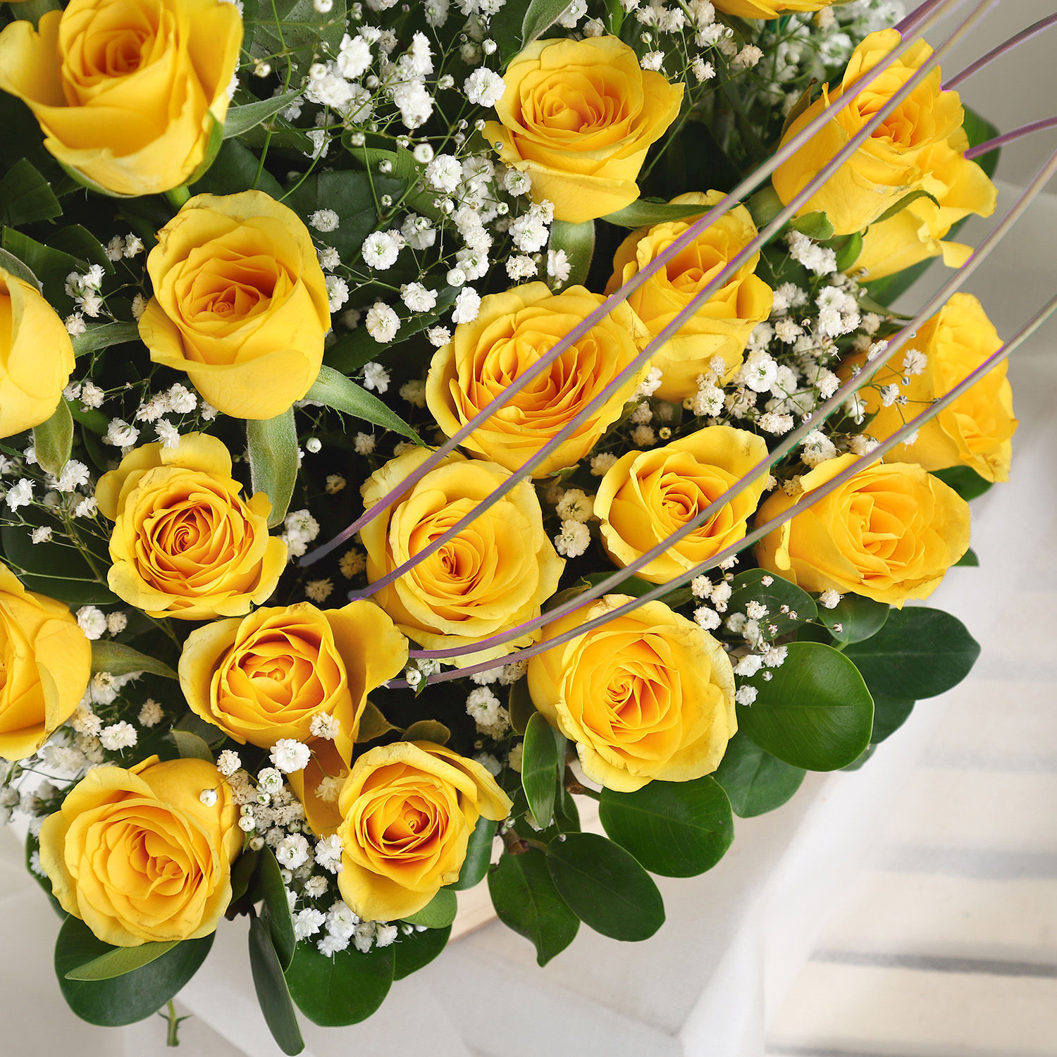 Buy/Send Yellow Roses Basket Arrangement Online- Ferns N Petals