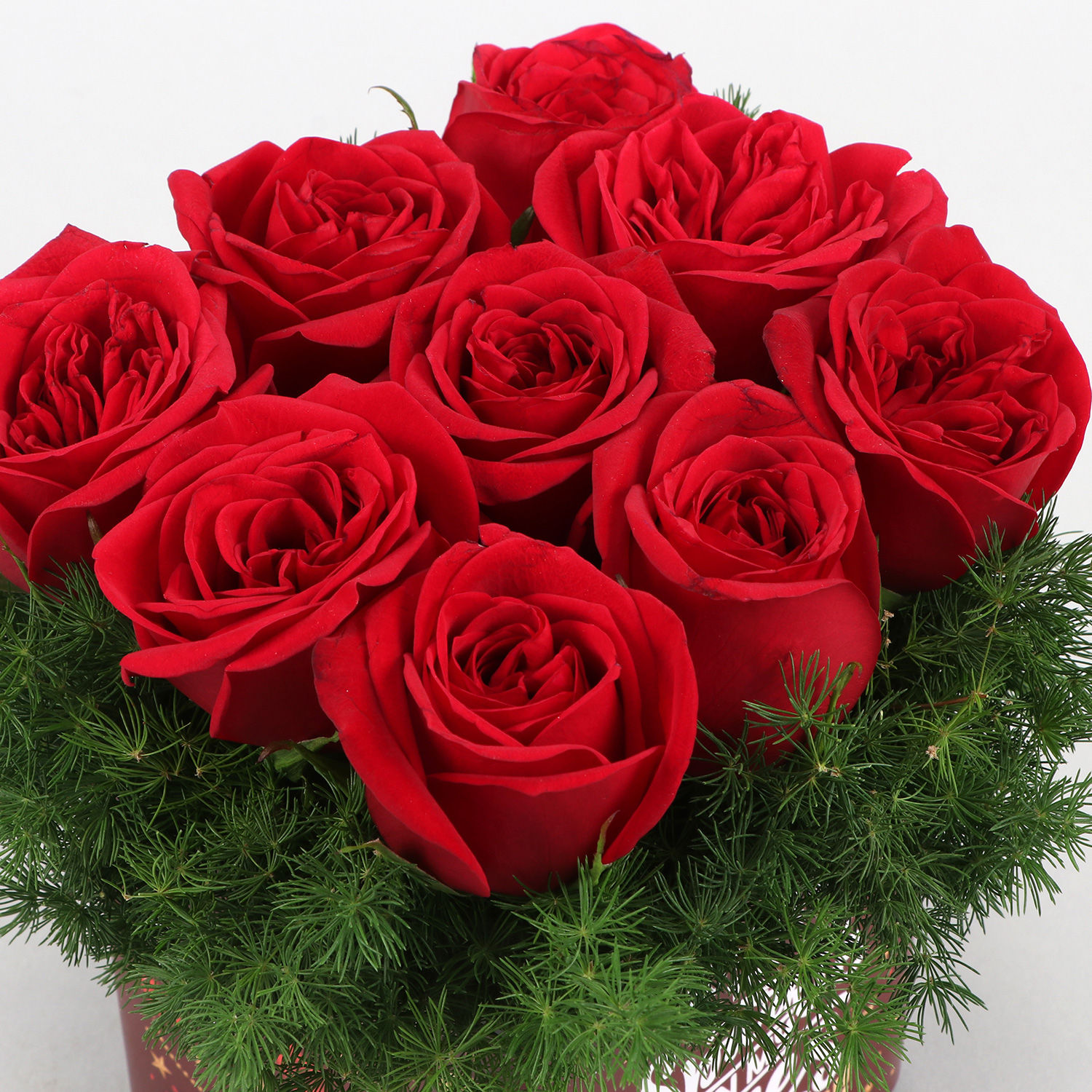 Buy/Send Bunch Of 9 Red Roses In You Have My Heart Sticker Vase Online ...